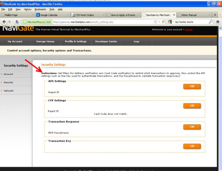 How to obtain a Login and Transaction Key in Merchant Plus’ Navigate ...